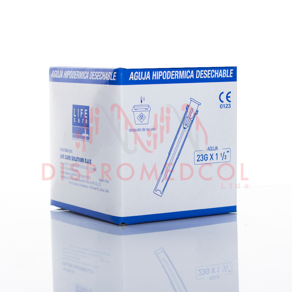 Aguja Hipodérmica Desechable 23G x1 ½ – Life Care | Dispromedcol